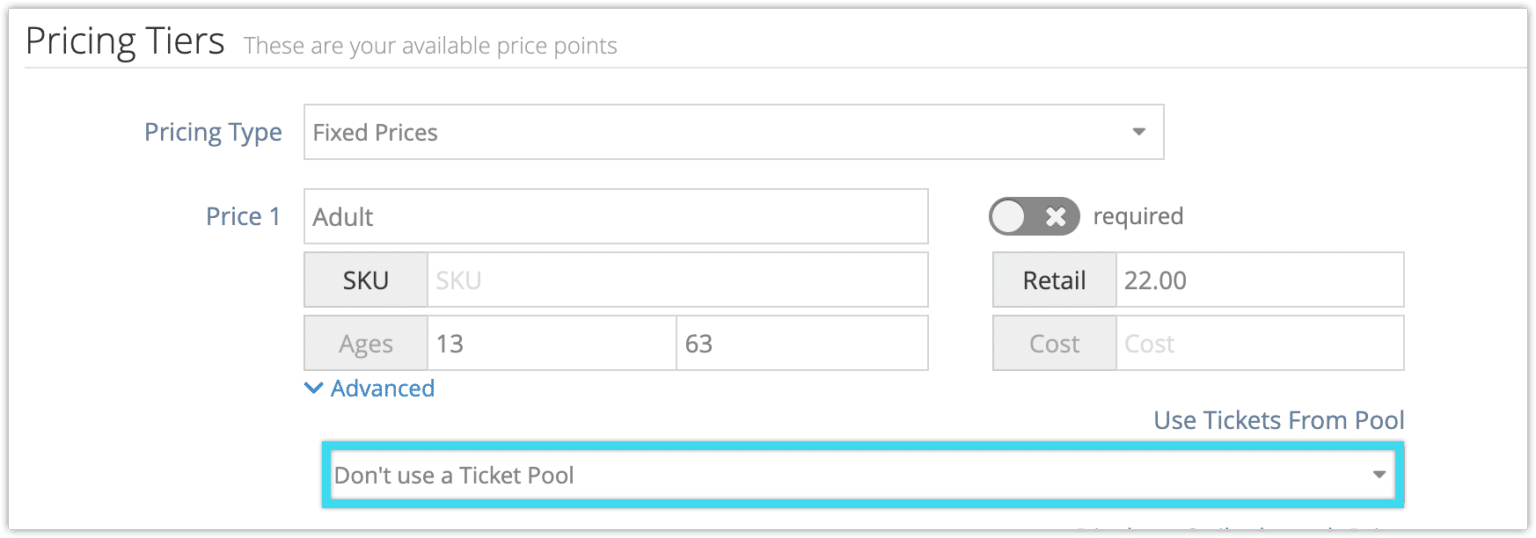 How to attach ticket pools to inventory - Rezgo Support