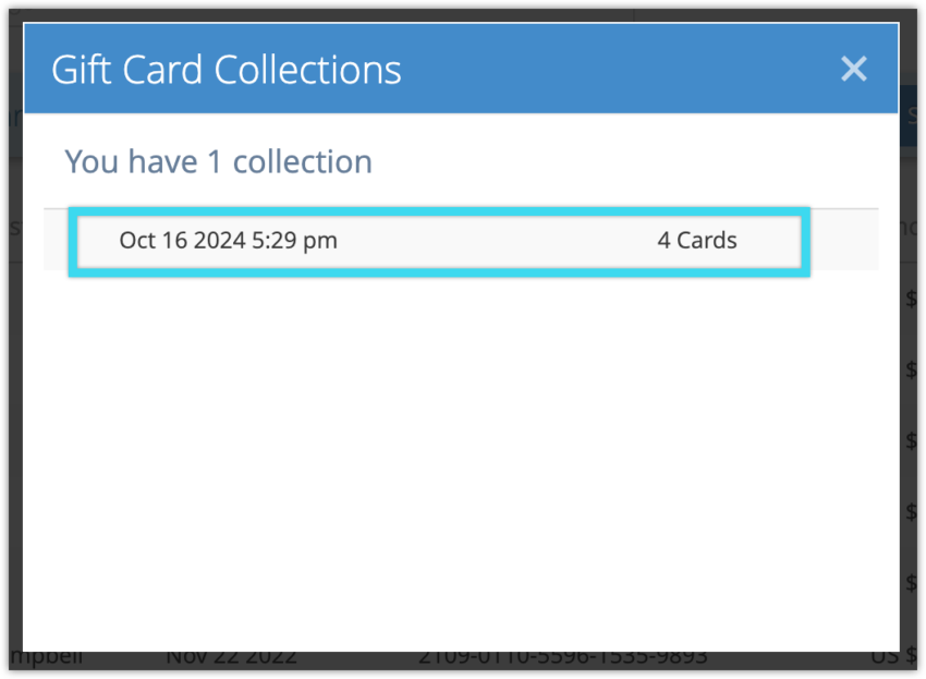 How to view gift card collections - Rezgo Support